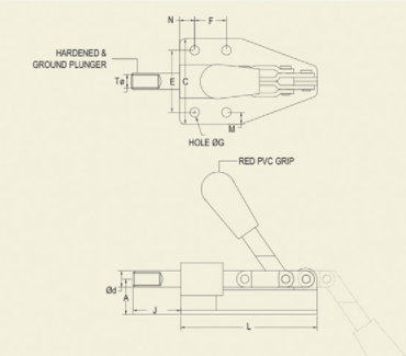 Push / Pull Action Toggle Clamp - Front Base : PATC